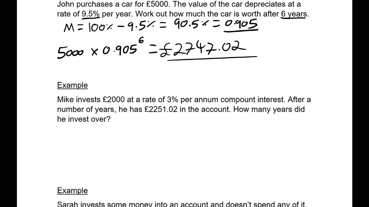 Compound Interest and Depreciation - YouTube