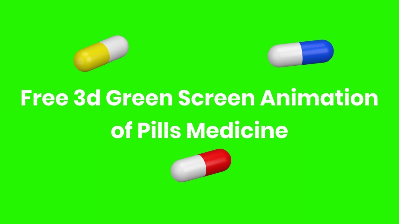 3d green screen animation of red yellow and blue pills medicine - YouTube