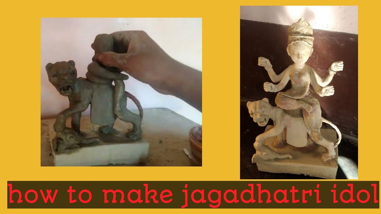 jagadhatri idol making ll Jagadhatri puja 2022 ll small Jagadhri idol ...