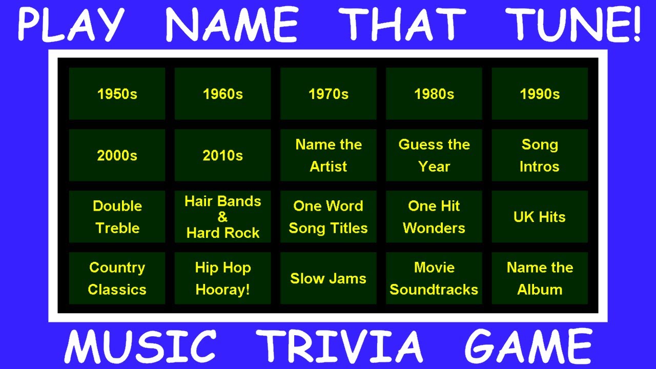Name That Tune Music Trivia Game #17 - YouTube