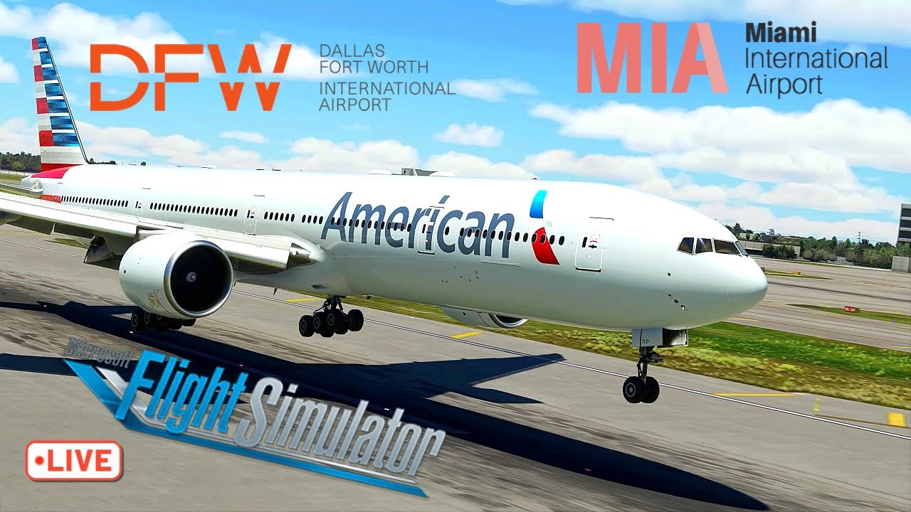 American Airlines 777-300 | Dallas to Miami | Microsoft Flight ...