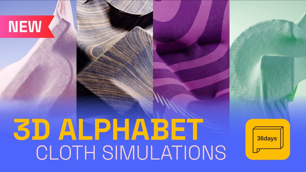 36 Days of Type: Alphabet A to Z Cloth Simulations - YouTube
