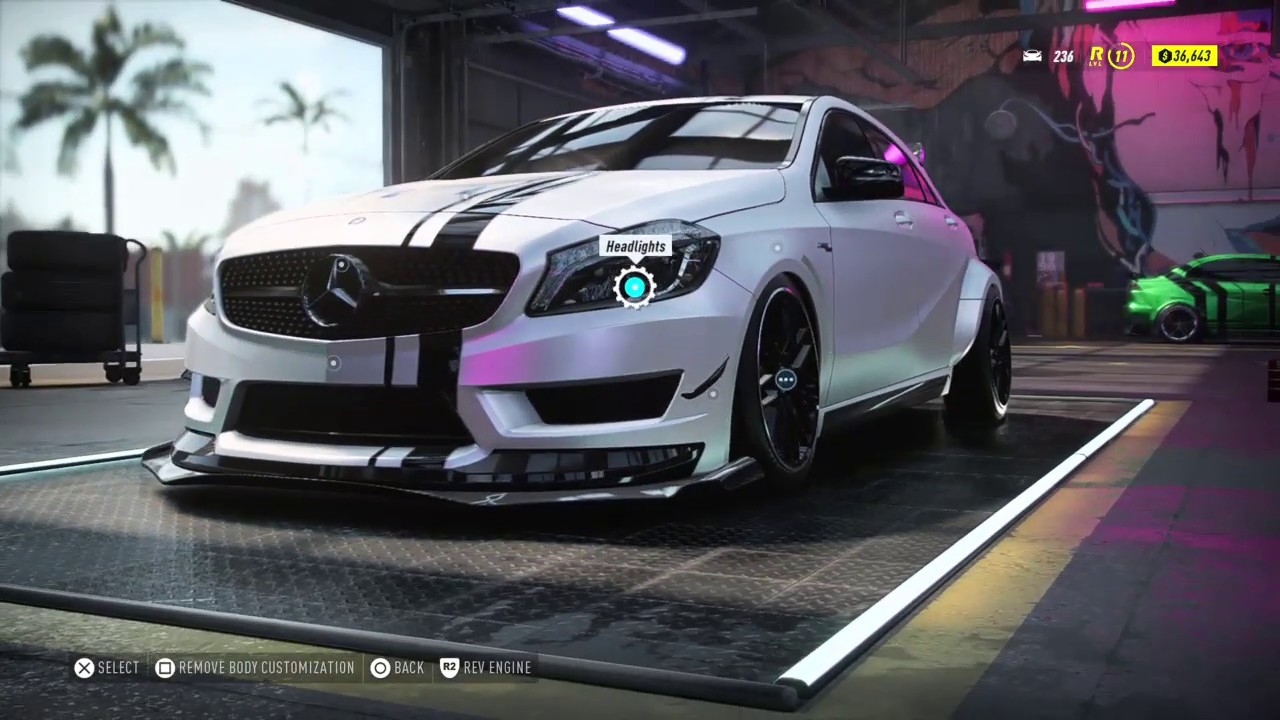 Need for Speed Heat modifying an amg A45 - YouTube