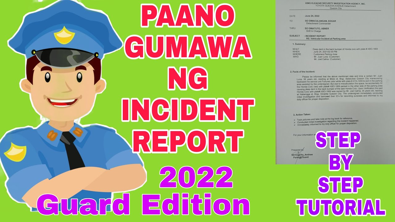 PAANO GUMAWA NG INCIDENT REPORT GUARD EDITION HOW TO MAKE INCIDENT REPORT RobertCD Vlogs YouTube PAANO GUMAWA NG INCIDENT REPORT GUARD EDITION HOW TO MAKE INCIDENT REPORT RobertCD Vlogs YouTube