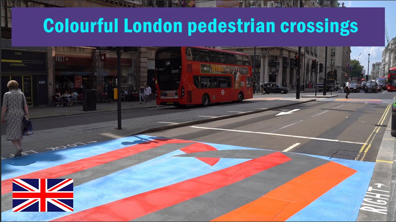 Colourful London pedestrian crossings - YouTube