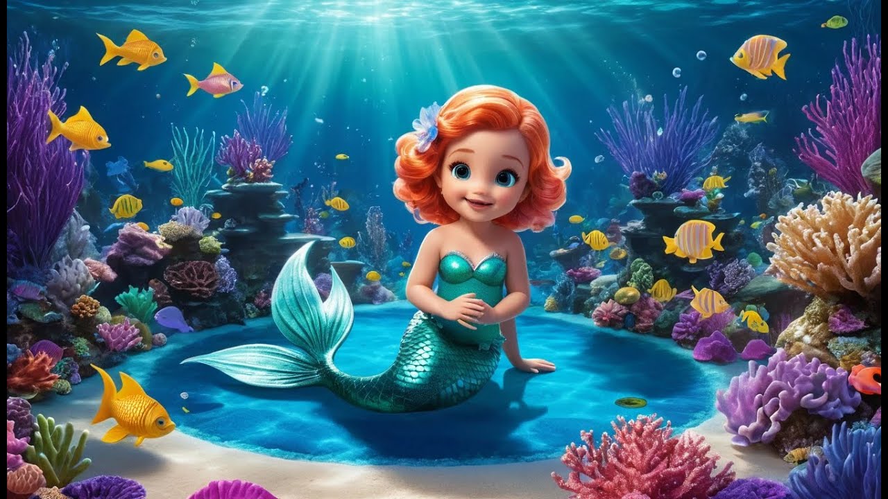 Baby Mermaid Sitting on a Rock | Magical Underwater Song for Kids | Fun ...