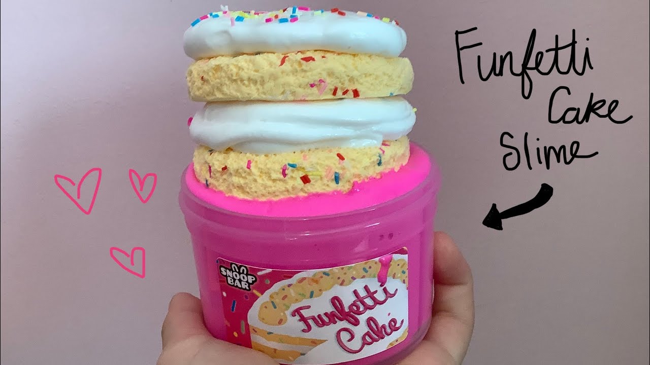 SNOOPSLIMES l Funfetti Cake Slime ASMR l No Talking 💕 - YouTube