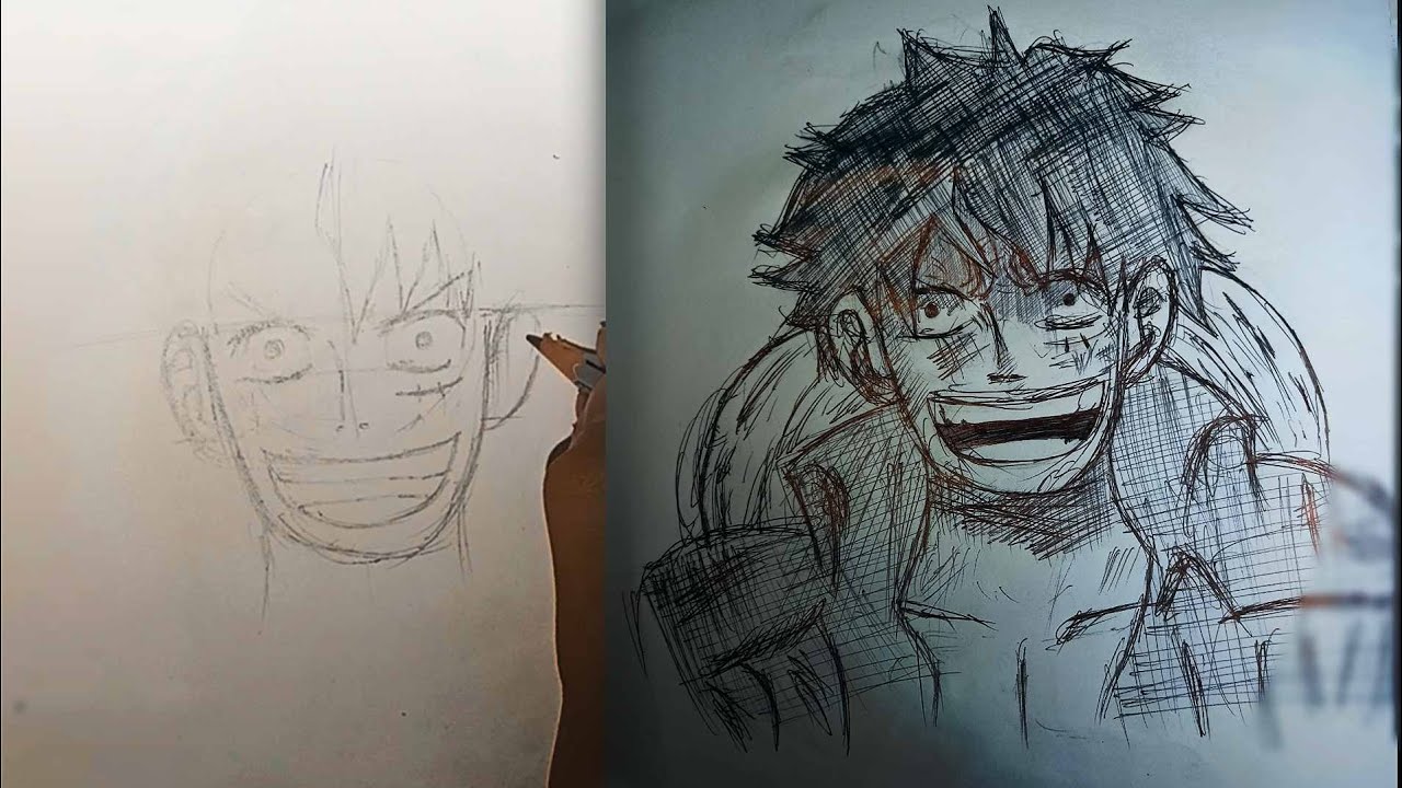 How to Draw Monkey D. Luffy | Step-By-Step Guide For beginners | Messy ...