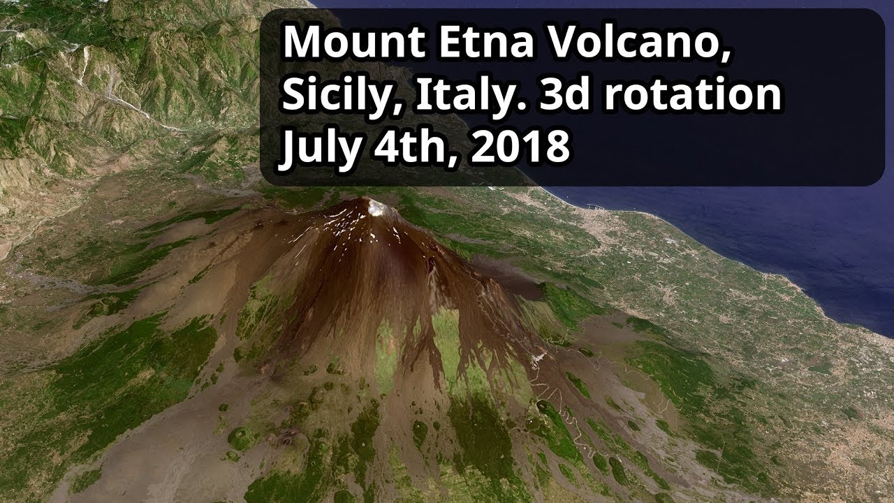 Mount Etna Volcano, Sicily, Italy 3D rotation - YouTube