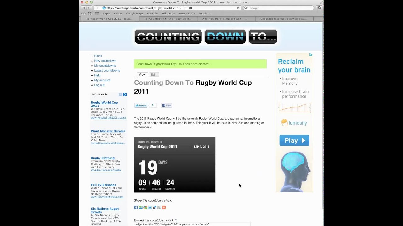 Create and embed a countdown widget using CountingDownTo.com - YouTube