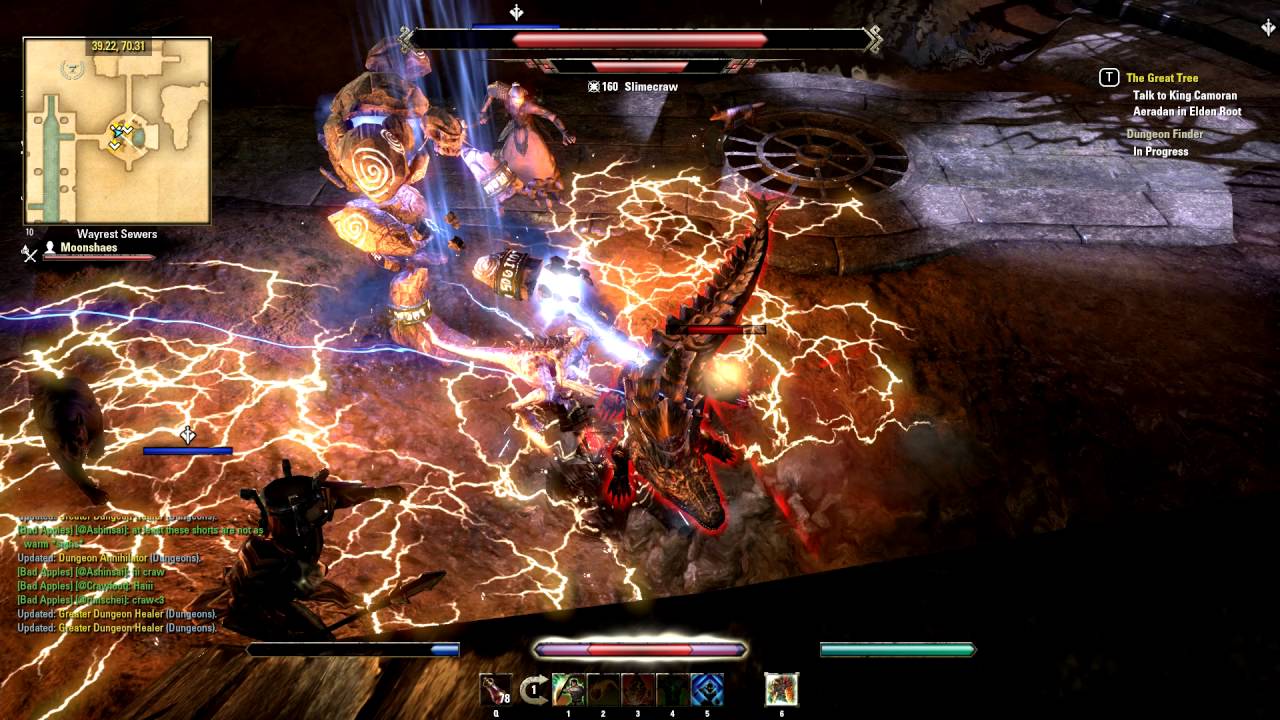 ESO: fight with Slimecraw in Wayrest Sewers (Normal Dungeon) - YouTube