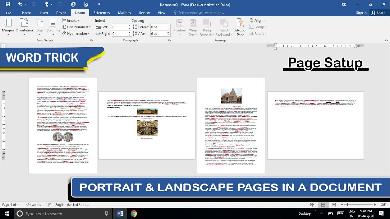 Word Trick How To Set Portrait And Landscape In Same Word Document word-trick-how-to-set-portrait-and-landscape-in-same-word-document