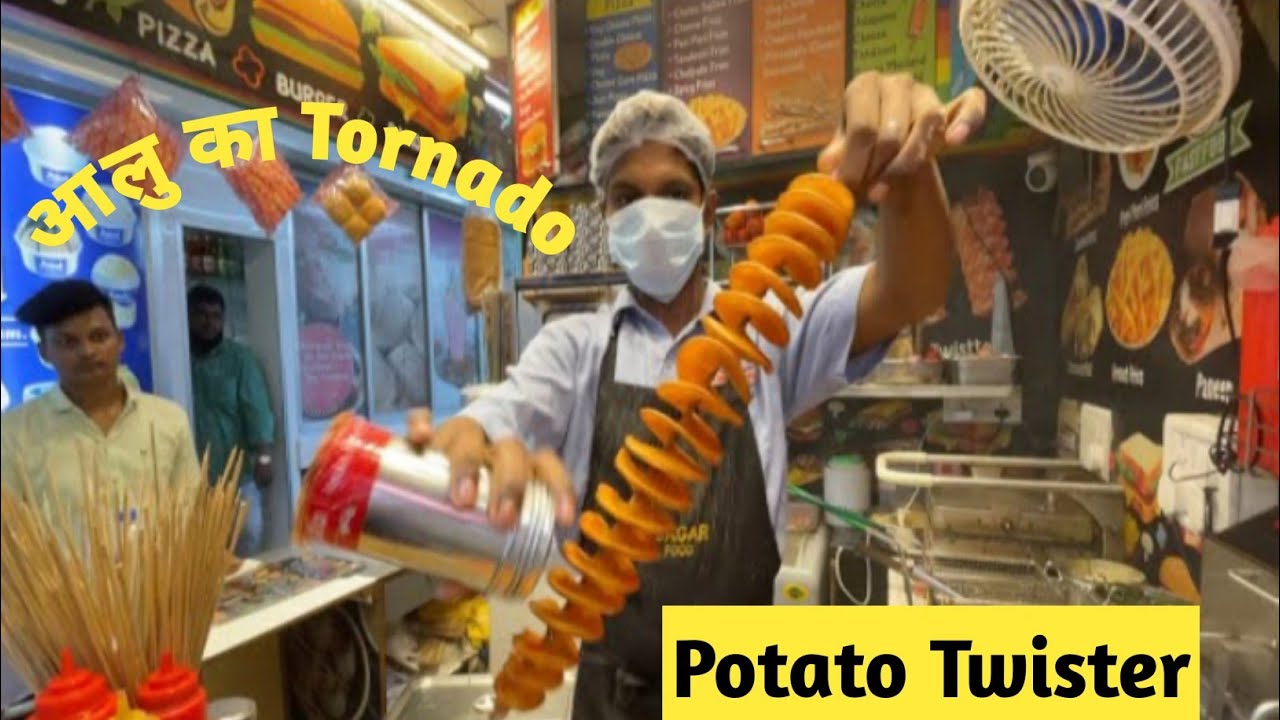 Famous Potato Twister | Spiral potato street food | Mumbai street food ...
