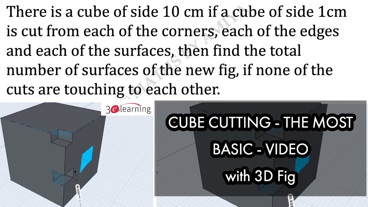 Cube cutting : the most basic concept- with 3D Design - watch till the ...