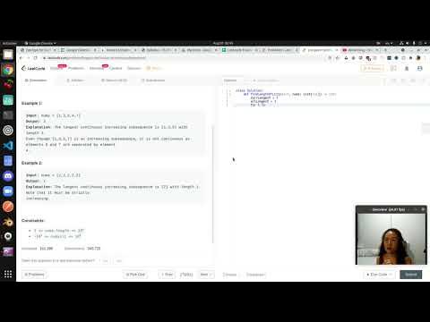 LeetCode 674 Longest Continuous Increasing Subsequence (Python) - YouTube