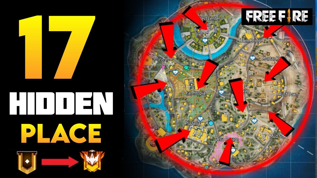 Top 17 Secret Places || ALL Map Hidden Places || Tips and Tricks Garena ...