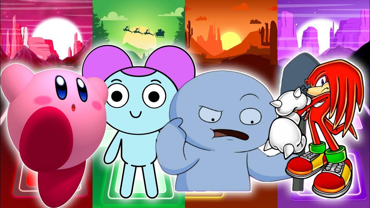 Pibby vs Kirby & Oddballs & Knuckles the Echidna in Tiles Hop EDM Rush - YouTube
