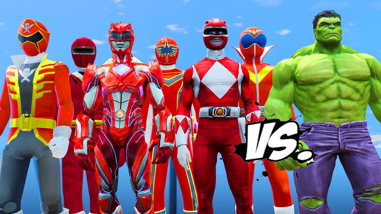 All Red Ranger vs Hulk - Epic Battle - YouTube
