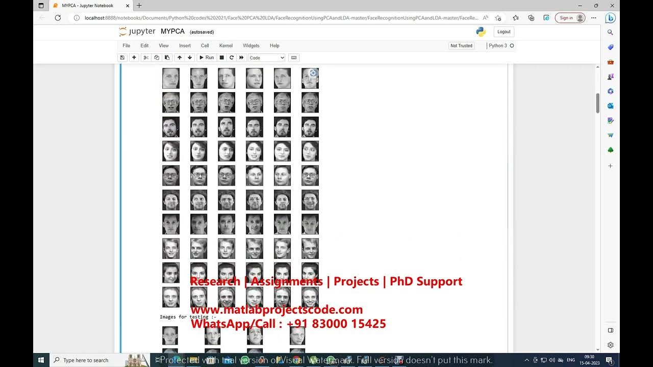 Python code for face recognition Principal Component Analysis and LDA | Python code - YouTube