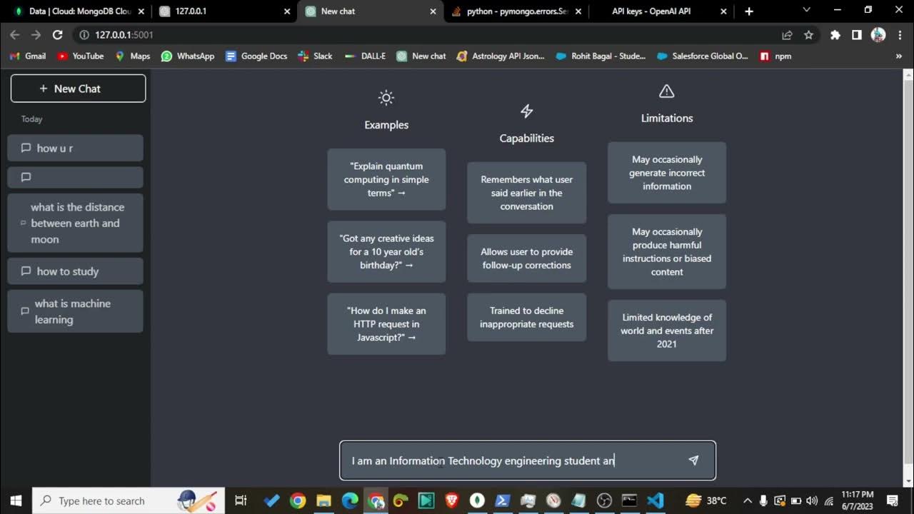 Chatgpt Clone Using Python Flask Open Ai Api Mongo Db And Tailwind Css