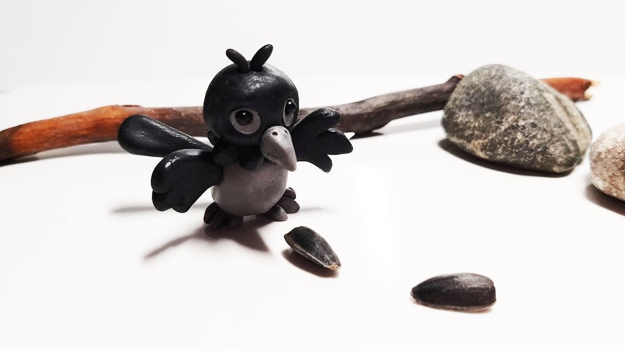 How to make Crow of modelling clay - YouTube