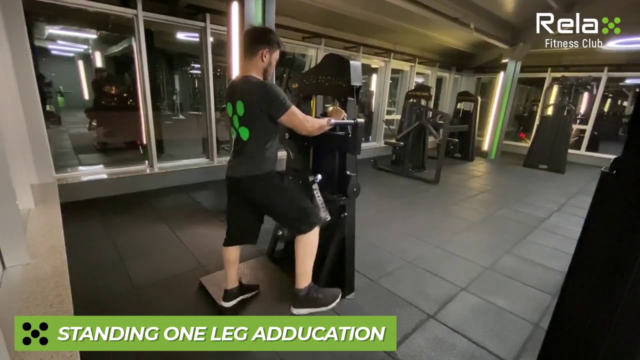 standing one leg adducation - YouTube