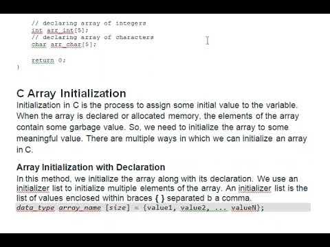 Array in c - YouTube