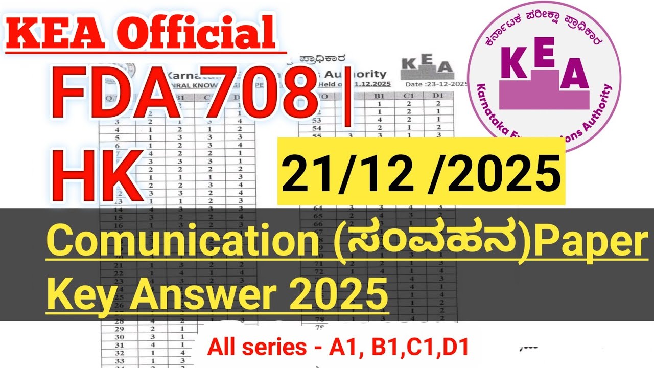 KEA FDA | 708| FDA official Key answer 2025 | group c | HK|comunication ...