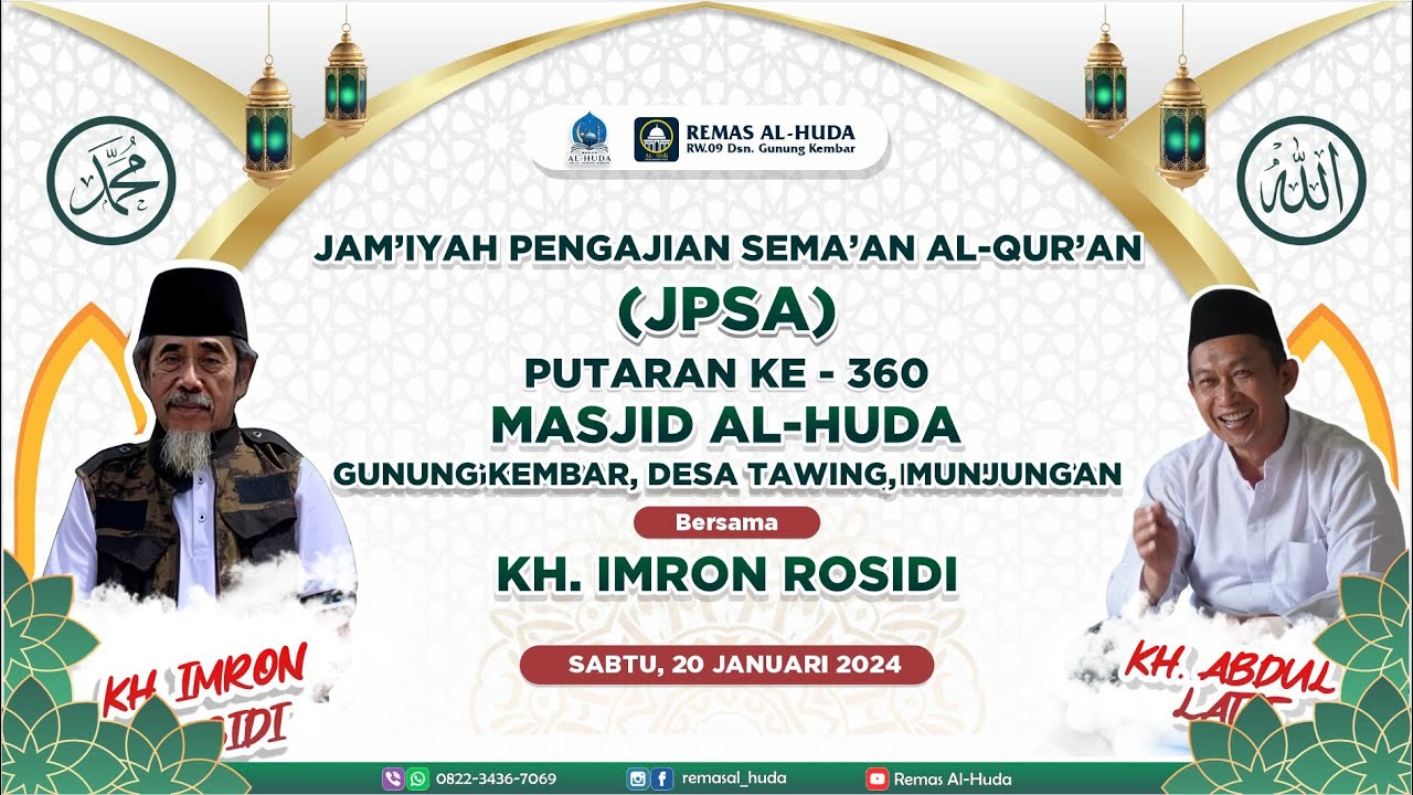 PENGAJIAN UMUM BERSAMA KH. IMRON ROSIDI (JPSA PUTARAN 360 di Masjid Al ...