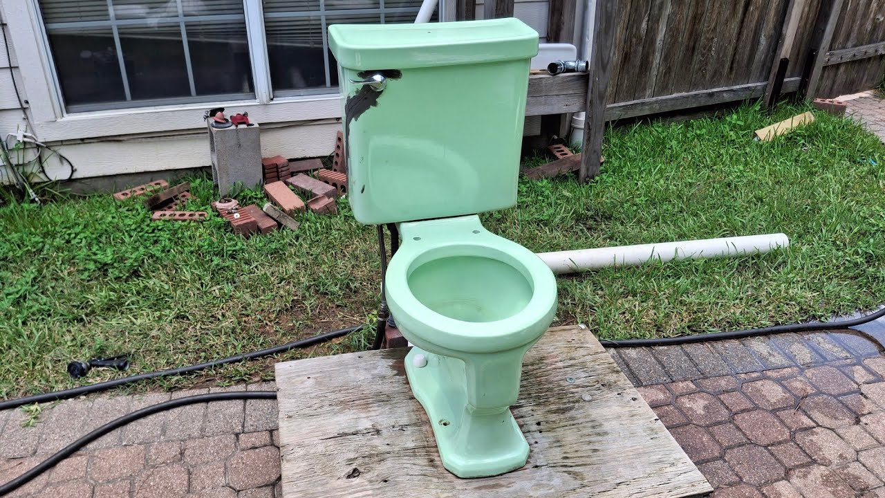 YT Second- Broken Mint Green 1960 Peerless Trailer Toilet Flushes ...