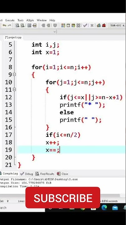 C Language Pattern-7 |#clanguage #cprogramming #vamshikrishnatutorials #c #shortsfeed #shorts #c ...