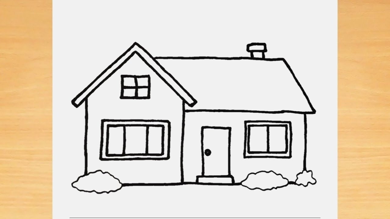 how to draw easy home sketch drawing | home kids draw | home simple ...