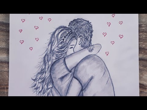 Hugged Couple drawing💑 / Valentine's day drawing  / Sarılan sevgili çizimi / Sevgililer günü çizimi