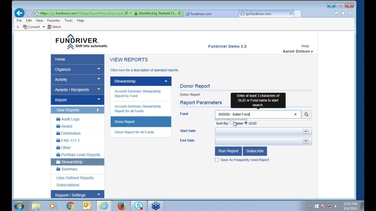 Preview Fundriver Reports - YouTube