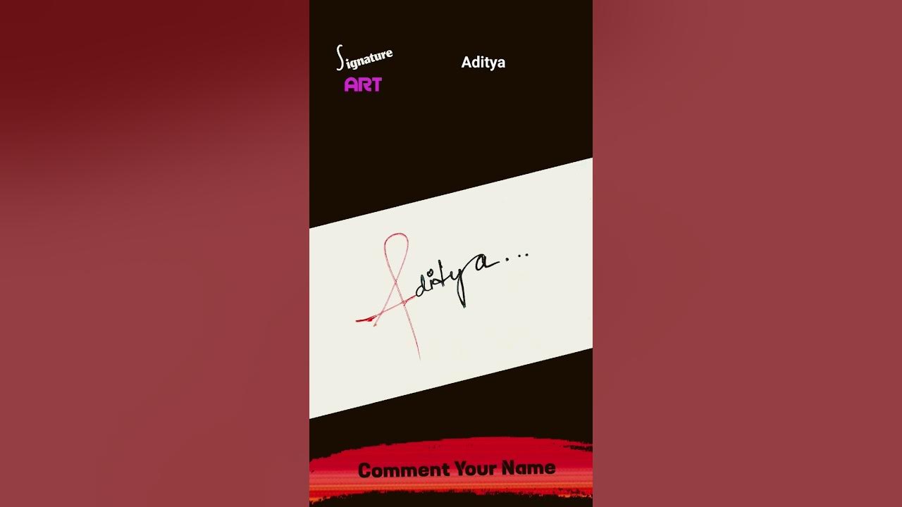 Aditya Name Signature Style | Aditya Unique Signature | A Letter Style ...