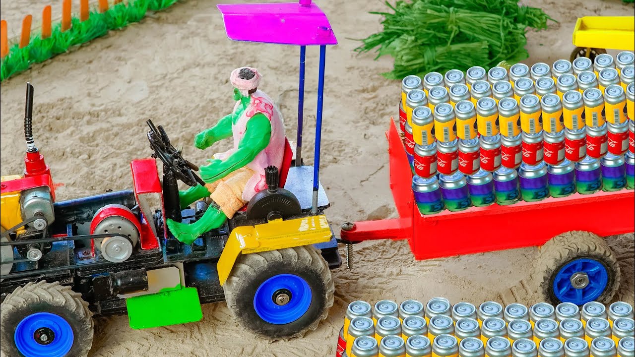 DIY Soda beverage tractor - diy mini tractor - QT mini farm - YouTube
