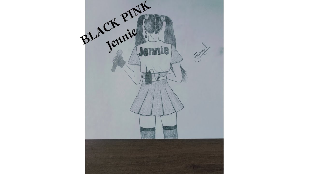 BLACKPINKjennie drawing easy for beginners||blink pencil art||how to ...
