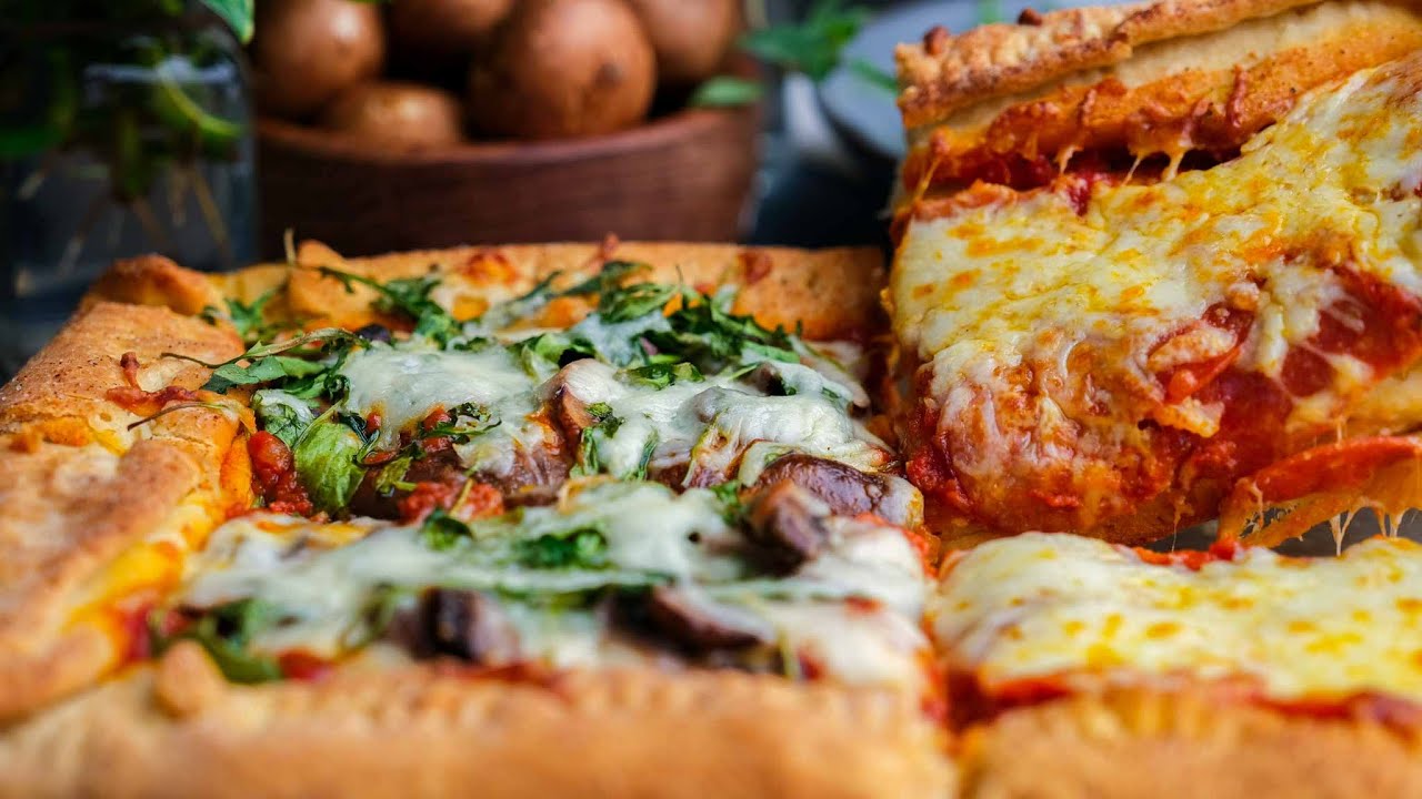VERY CHEESY PIZZA from scratch - YouTube