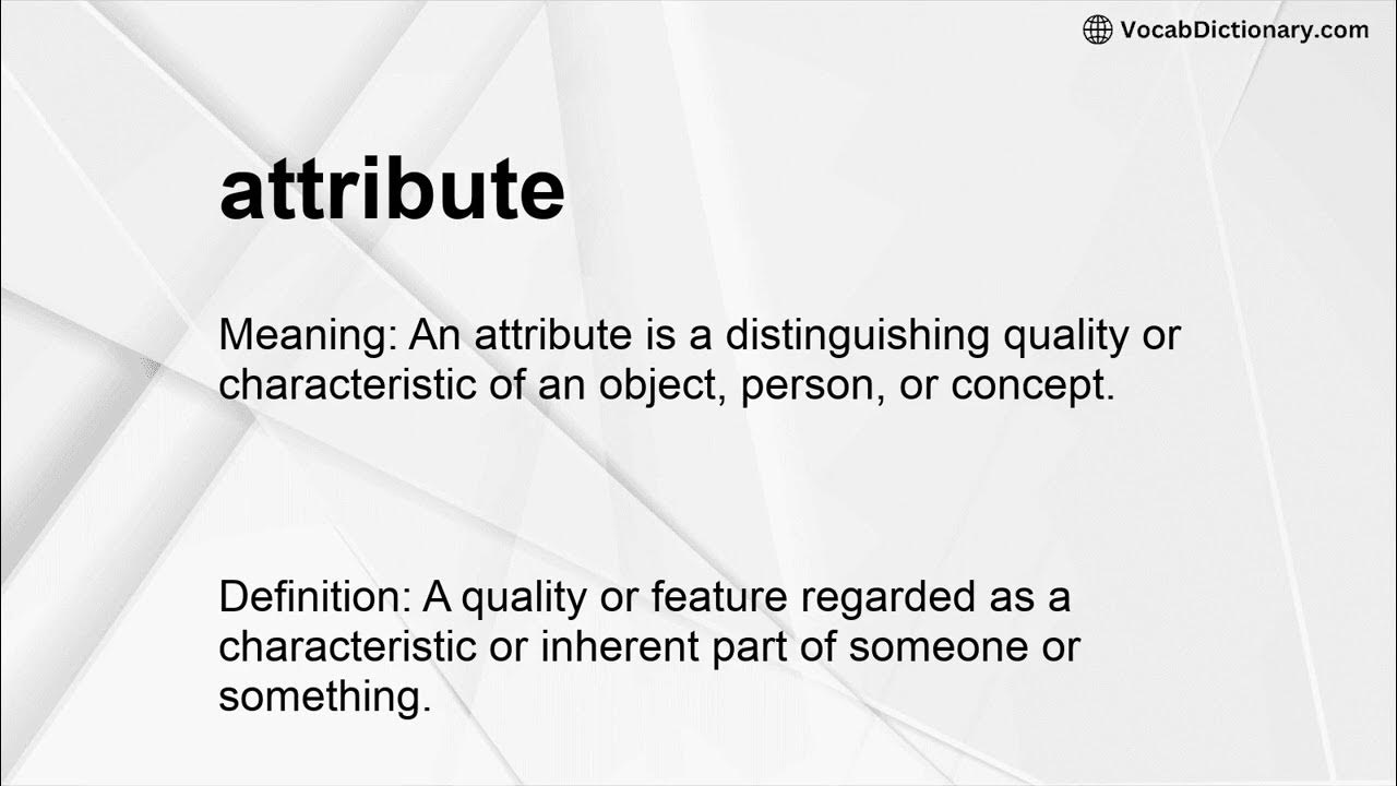 attribute Meaning - YouTube