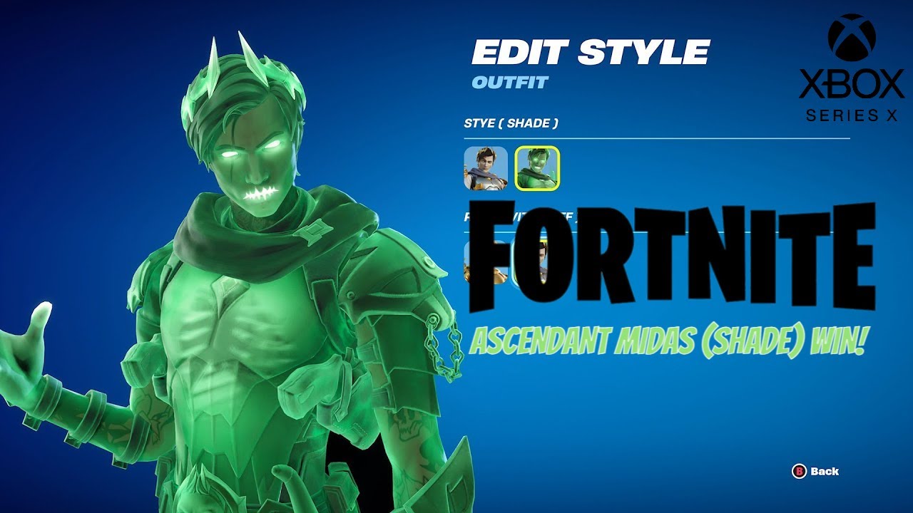 FORTNITE ASCENDANT MIDAS (SHADE) WIN! XBOX - YouTube