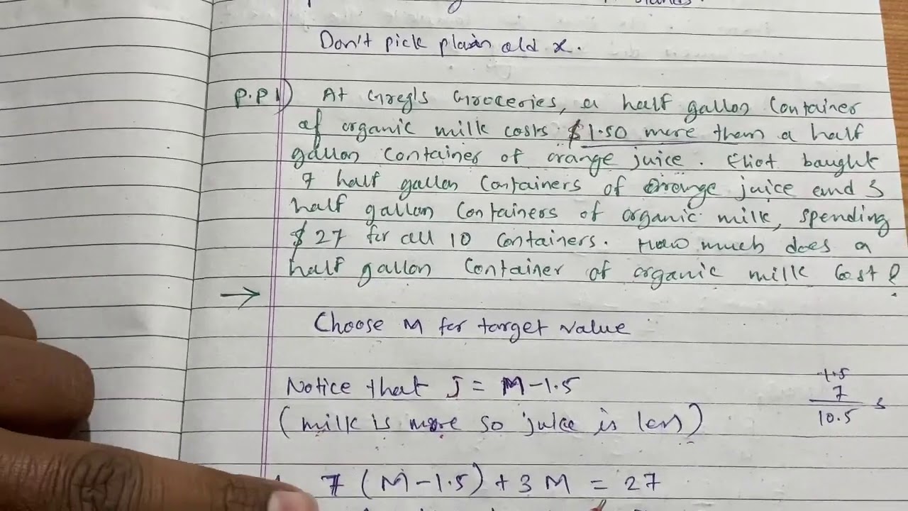 GRE | Word Problems | Assigning Variables | Practice Problem 1 - YouTube