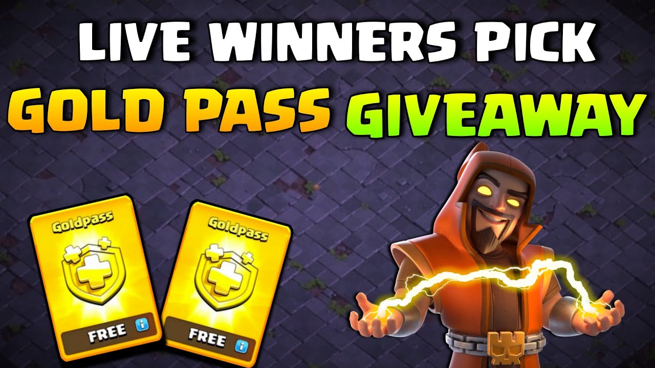 Gold Pass Giveaway live Winner Pick ⚒️ clash of clans - YouTube