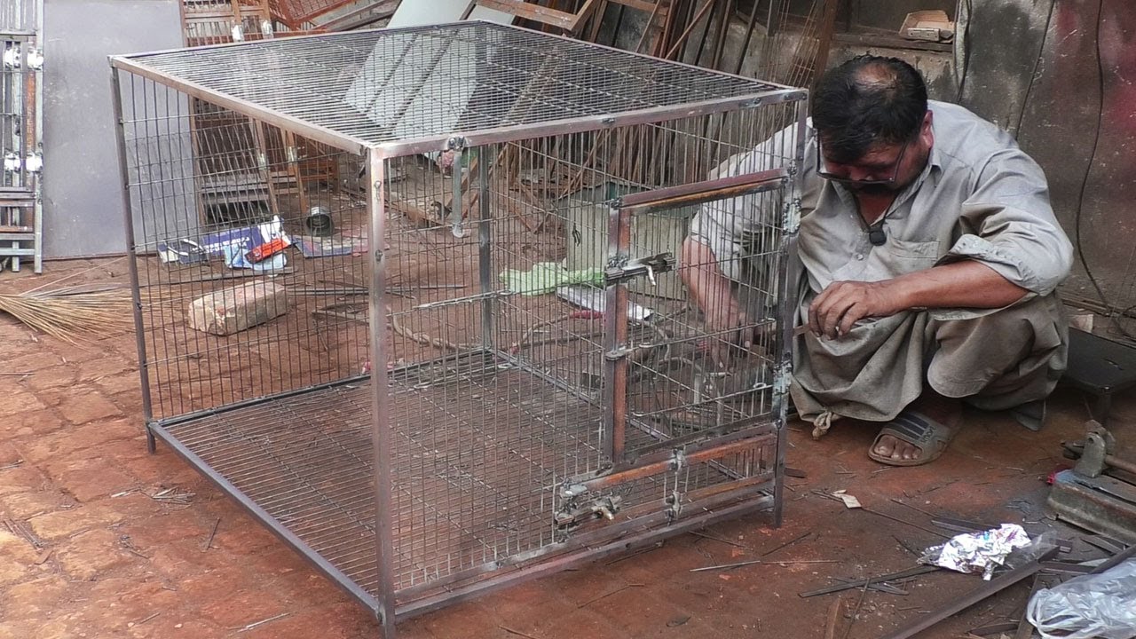 Making awesome large iron cage I Beautiful cage designs - YouTube