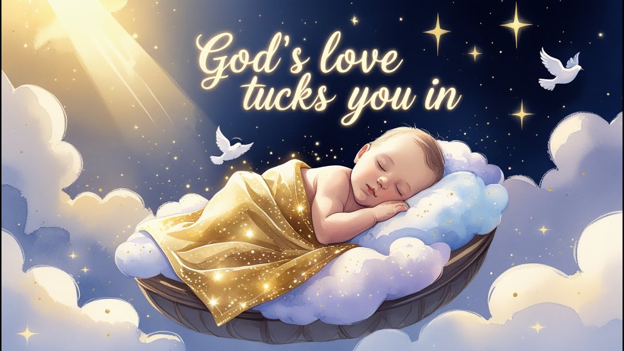 God’s Love Tucks You In 💛 | Christian Baby Lullaby for Bedtime Peace ...