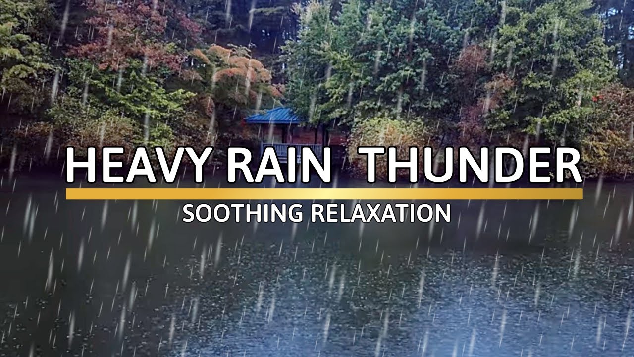 Overcome Fatigue with Heavy Rain & MILD Thunder ⛈️ Sleep, Relax, Study ...