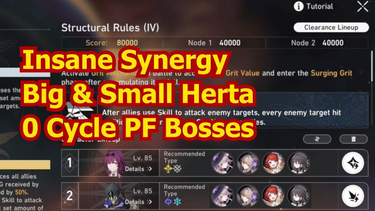 Big & Small Herta 0 Cycle Both PF Bosses | HSR 3.2 - YouTube