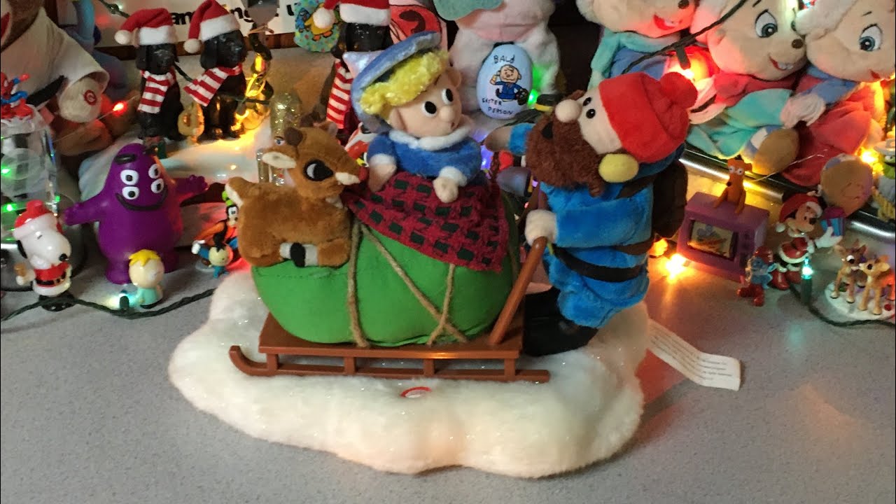 Gemmy animated Rudolph hermey and Yukon sled scene - YouTube