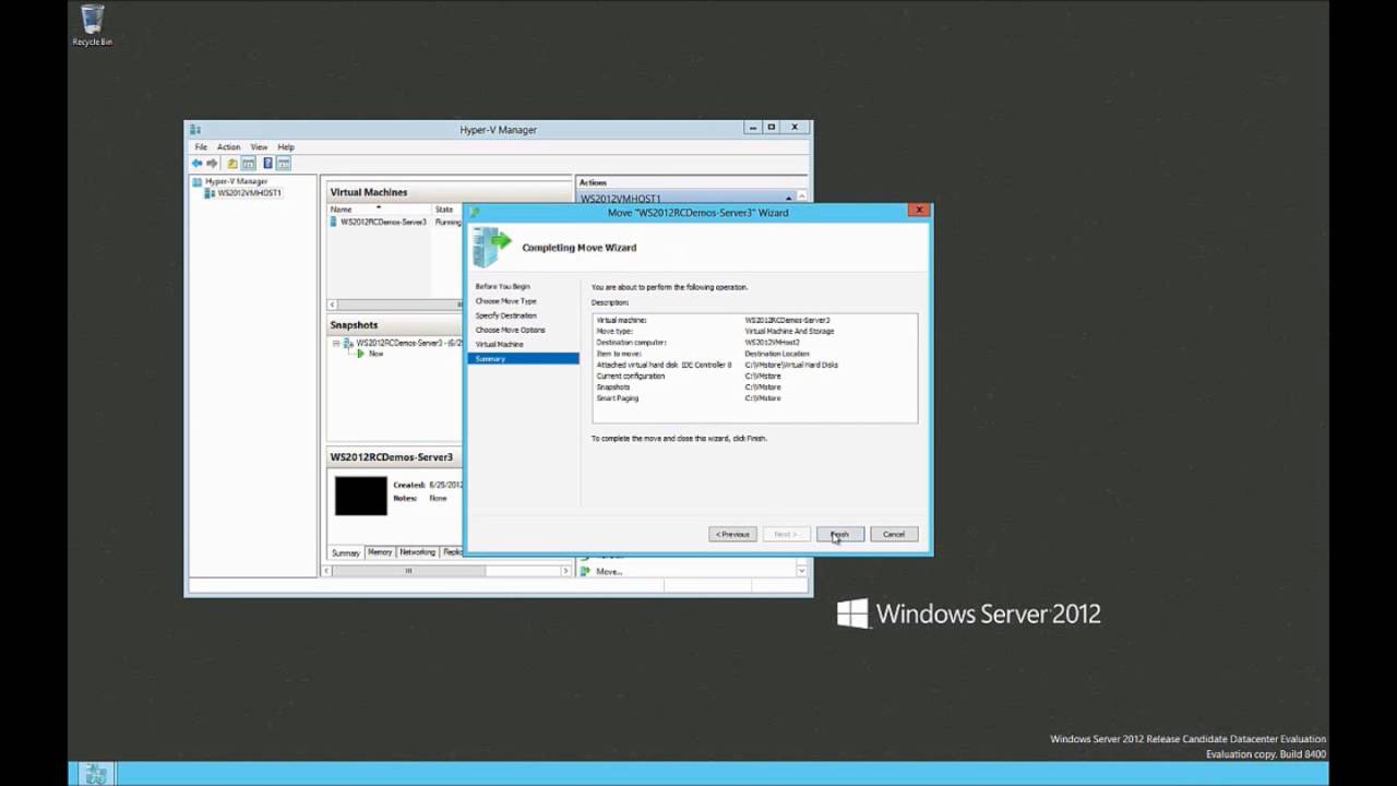 Windows Server 2012 Hyper-V Demo: Shared Nothing Live Migration - YouTube