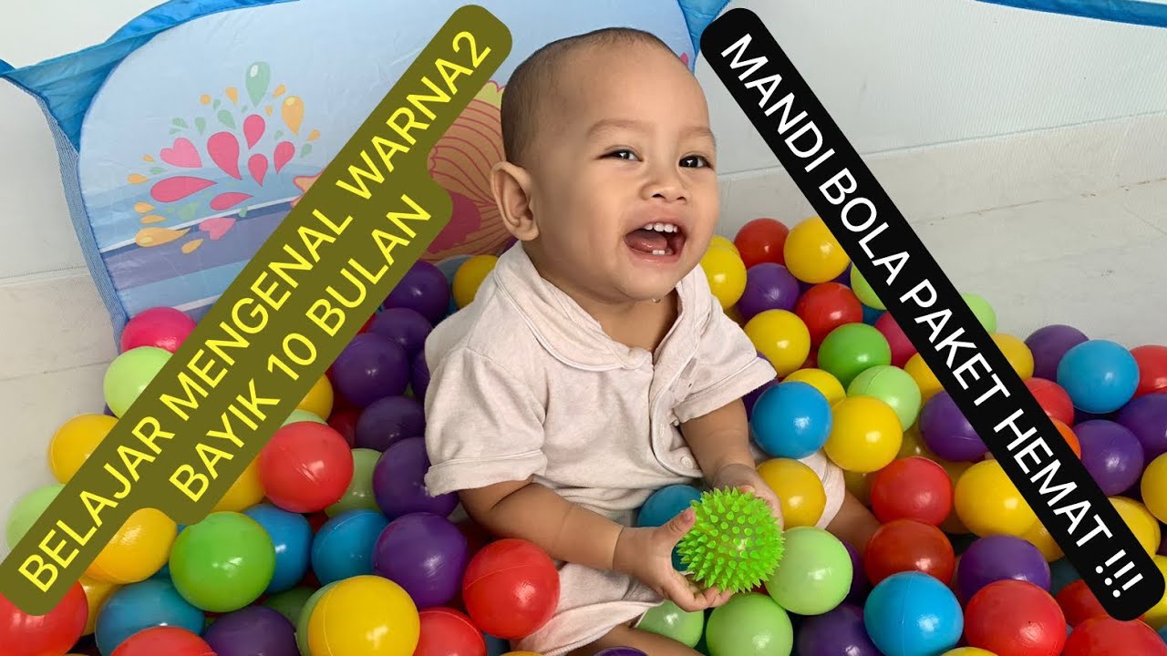 Mandi Bola Paket Hemat !!! Belajar Mengenal Warna bayi 10 bulan - YouTube