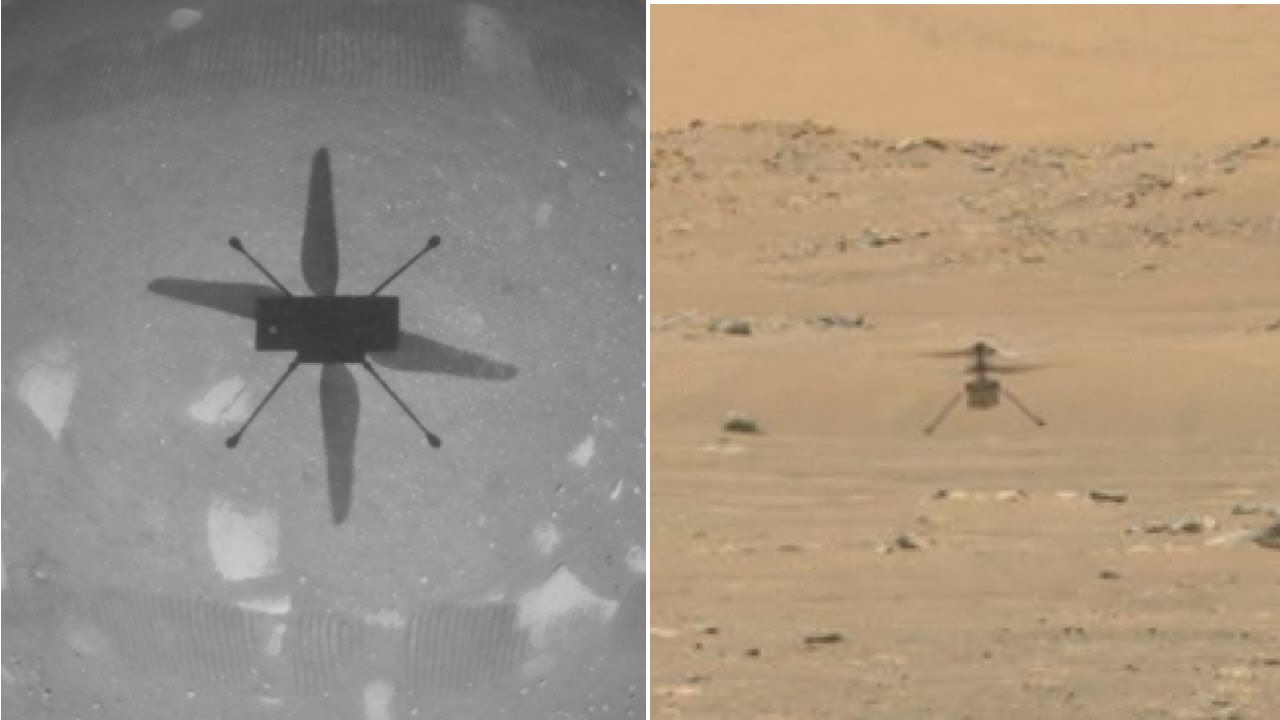 Incredible High Resolution Video Of Mars Helicopter First Flight - YouTube